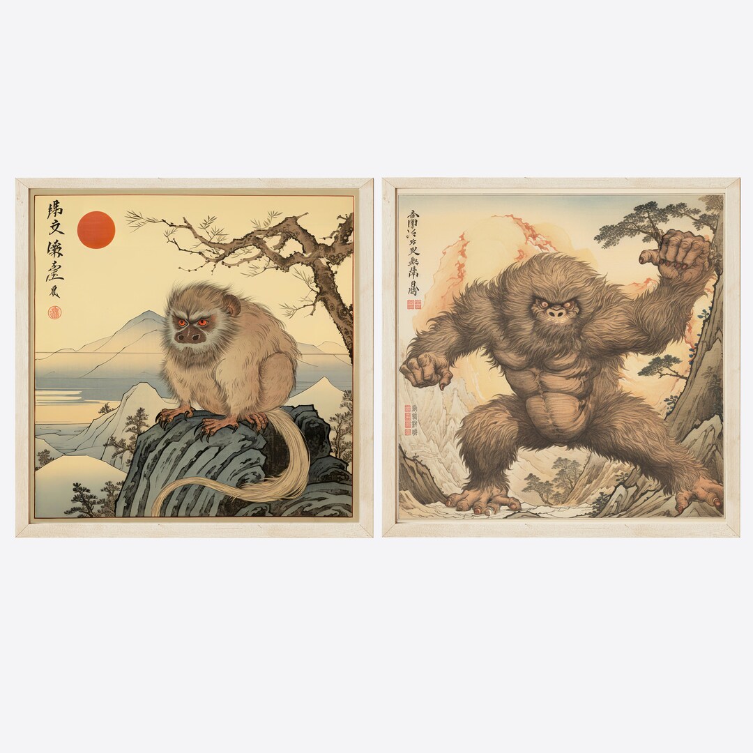 Mankey and Primeape Pokemon Wall Art - DOWNLOAD ONLY | Pokemon Faux ...