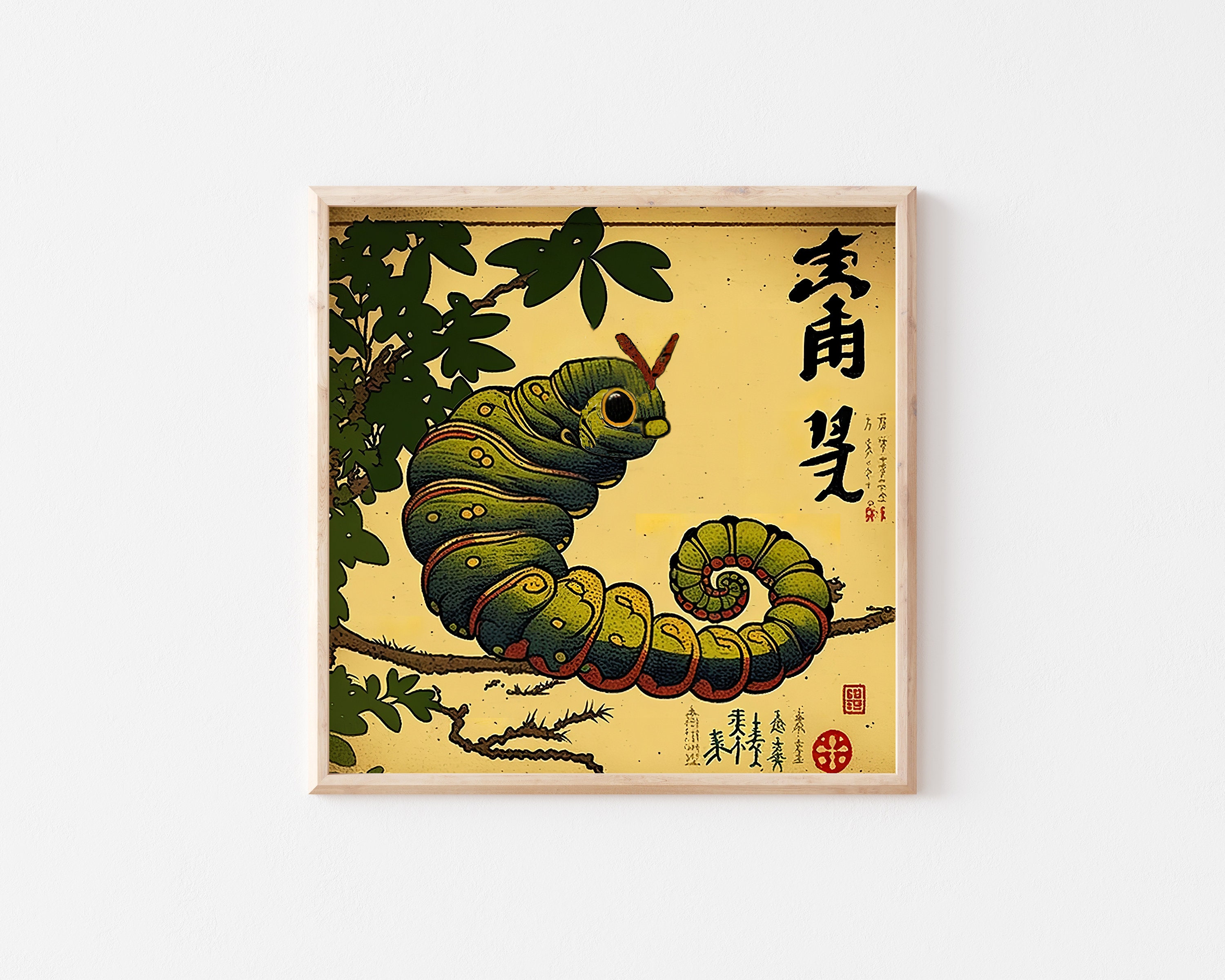 Ukiyo-e Caterpie Poster Japanese-inspired Pokémon Art Matte - Etsy