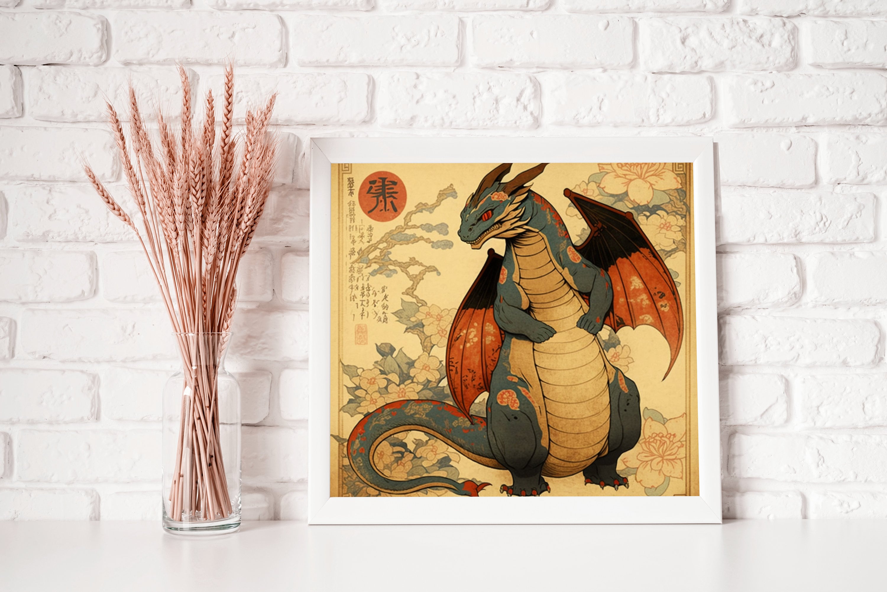 Ukiyo-e Style Charizard Poster, Matte Finish Print, Japanese-inspired ...