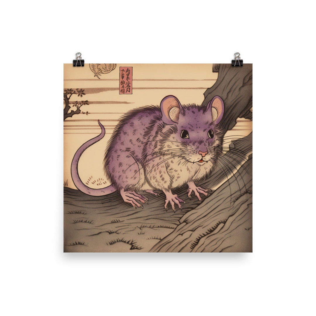 Ukiyo-e Rattata Poster, Japanese-inspired Pokémon Art, Matte Finish ...
