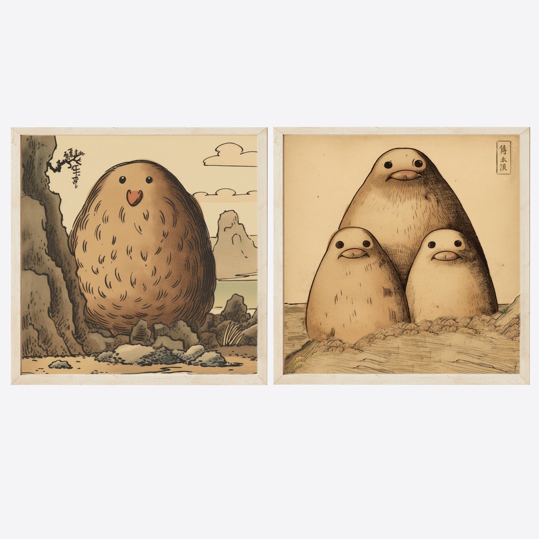 Diglett and Dugtrio Pokemon Wall Art Prints - DOWNLOAD ONLY - Ukiyoe ...