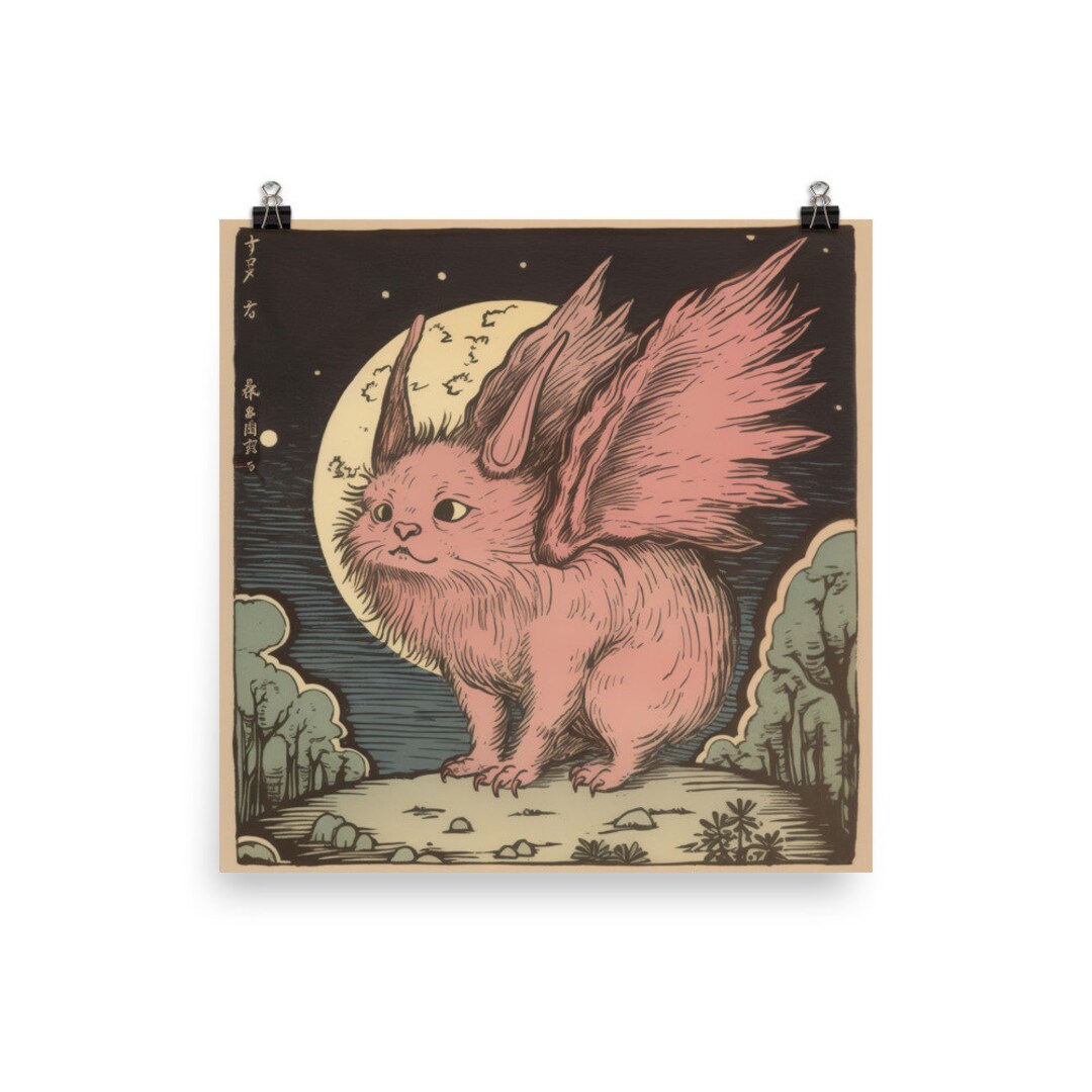 Ukiyo-e Clefable Poster, Japanese-inspired Pokémon Art, Matte Finish ...