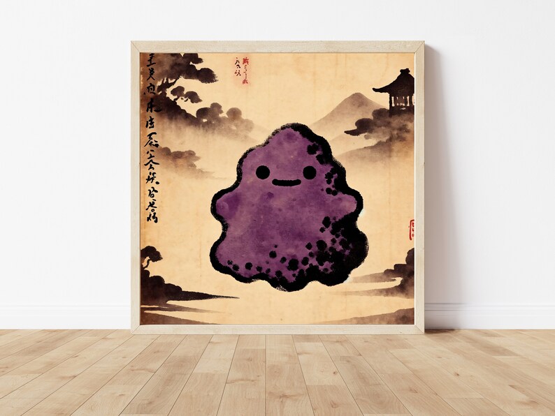 Ditto Pokemon Wall Art Vintage Style, DOWNLOAD ONLY Pokemon Inspired ...