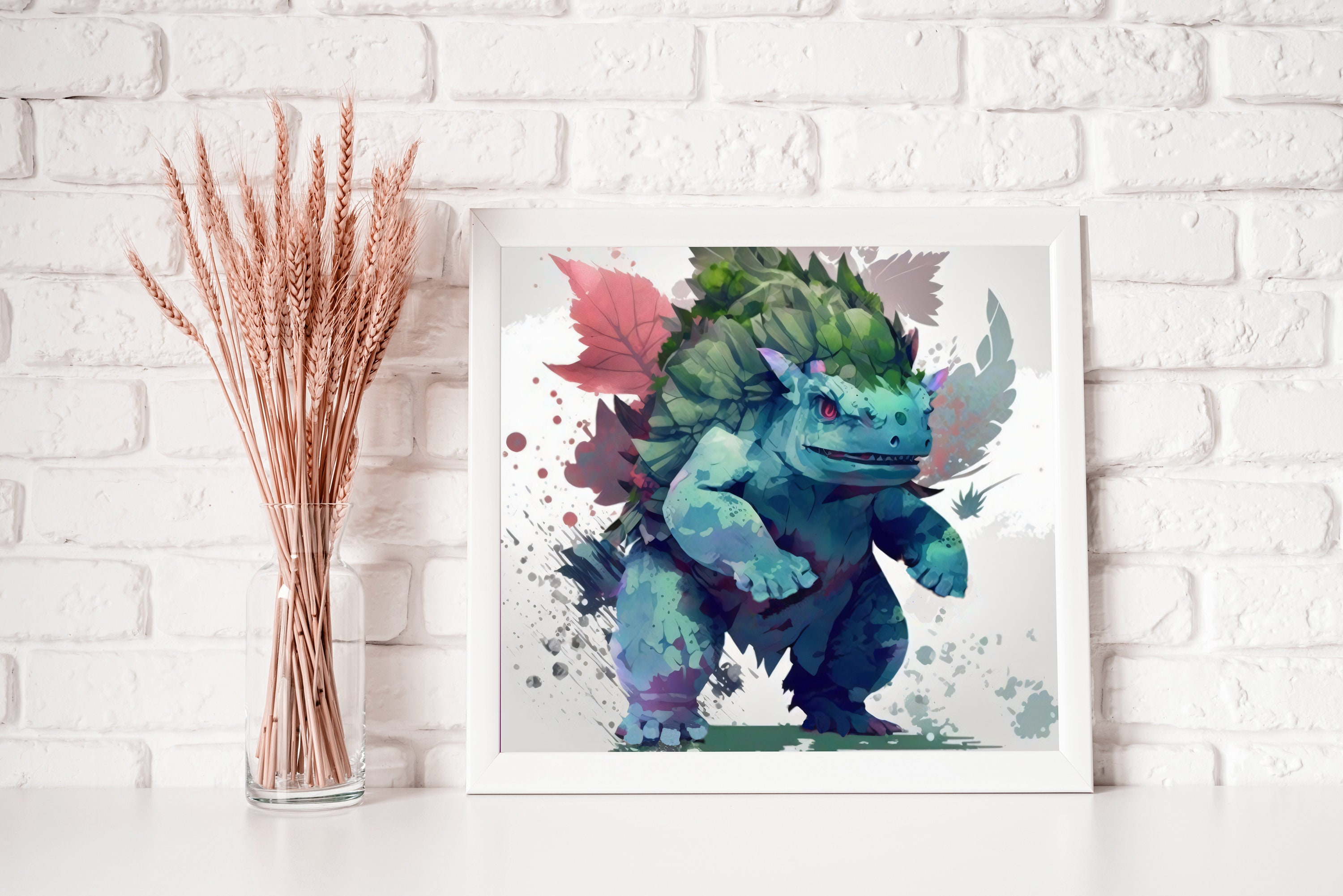 Venusaur Poster Majestic Watercolor, Matte Finish Print, Iconic Pokémon ...