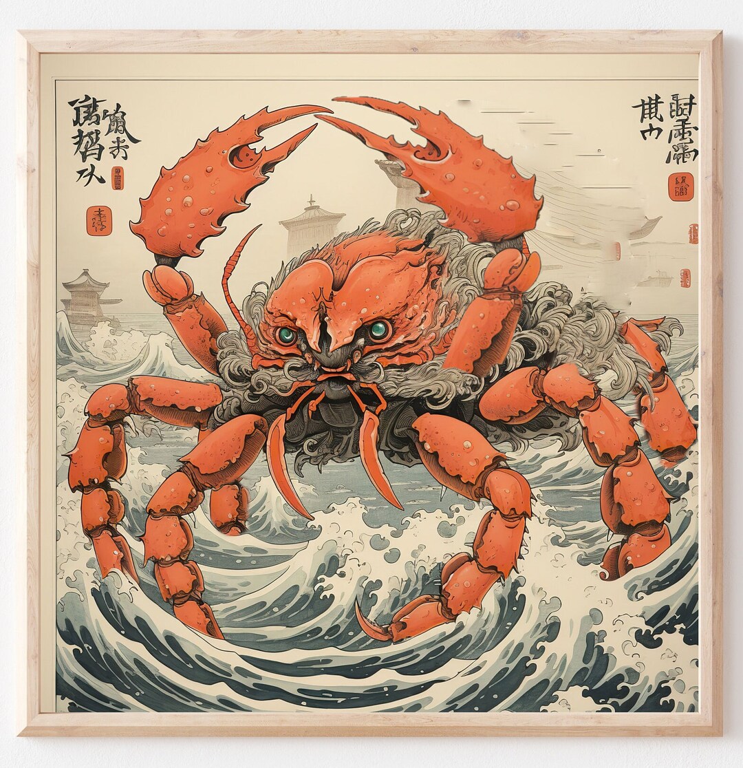 Kingler Pokemon Wall Art - DOWNLOAD ONLY, Vintage Ukiyo-e Style ...