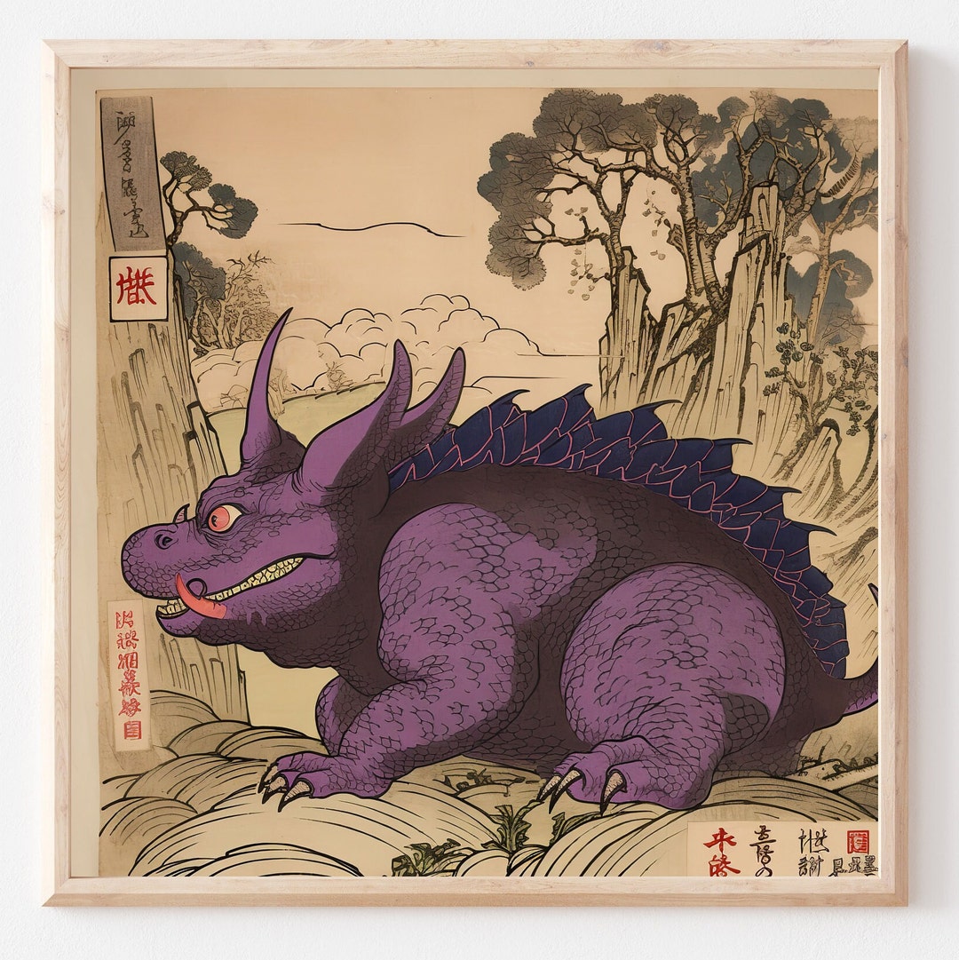 Nidoking Pokemon Wall Art - DOWNLOAD ONLY, Vintage Ukiyo-e Style ...