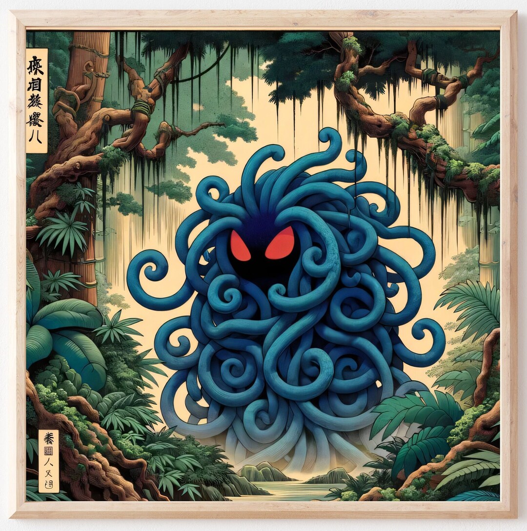 Tangela Pokemon Wall Art - DOWNLOAD ONLY, Vintage Ukiyo-e Style ...