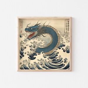 Ukiyo-e Gyarados Poster, Japanese-inspired Pokémon Art, Matte Finish ...