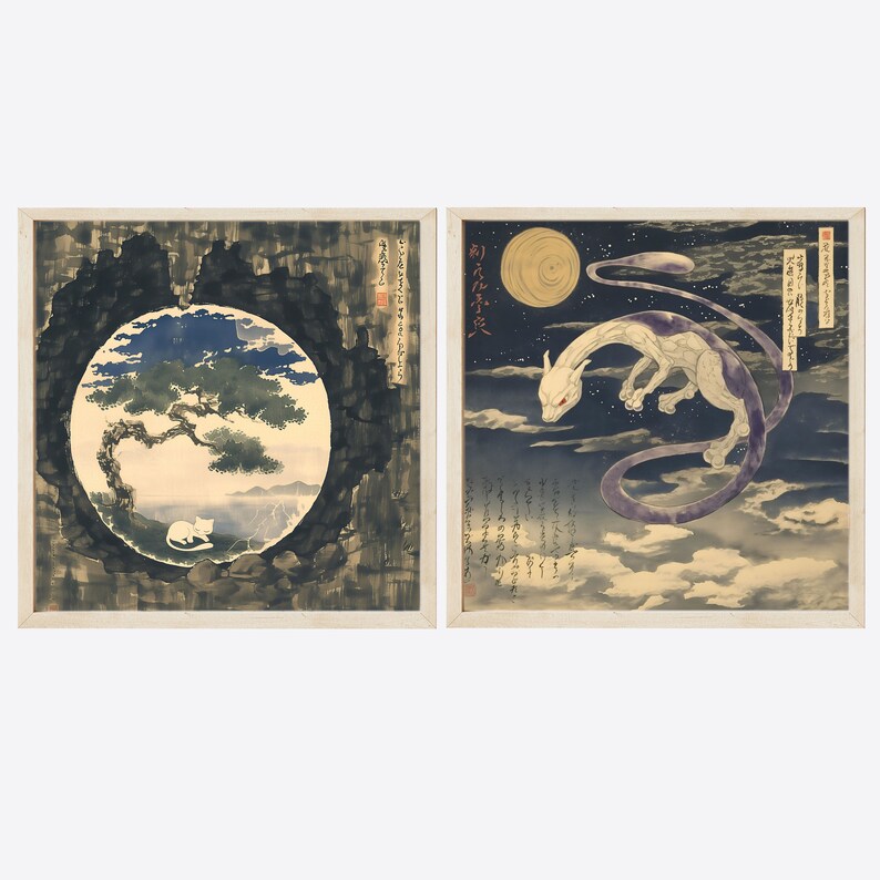 Mew Ukiyo-e Poster, Pokémon-inspired Art, Matte Print - Unique Gift ...