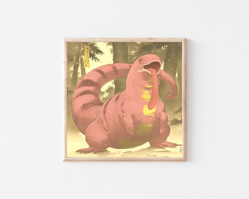 Lickitung Ukiyo-e Poster, Pokémon-inspired Art, Matte Print Unique Gift ...