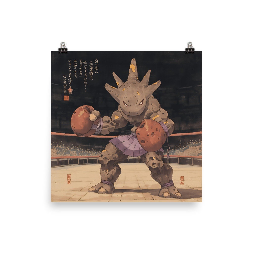 Hitmonchan Ukiyo-e Poster, Pokémon-inspired Art, Matte Print - Unique ...