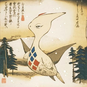 Togepi and Togetic Pokemon Wall Art Prints - Vintage Ukiyo-e Style ...
