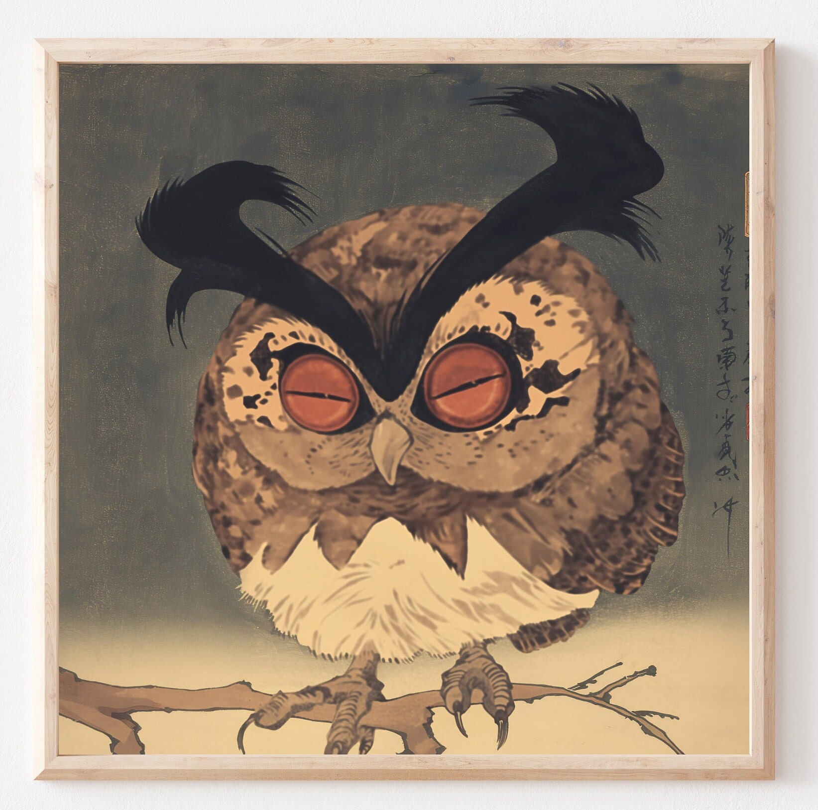 Hoothoot Pokemon Wall Art - DOWNLOAD ONLY, Vintage Ukiyo-e Style ...