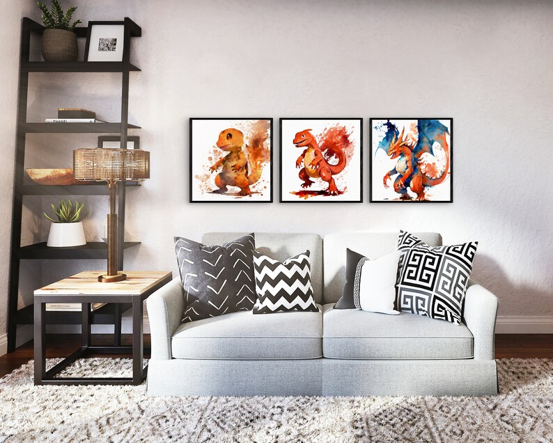Charizard Evolution Pokemon Printable Wall Art Set, DOWNLOAD and Print ...