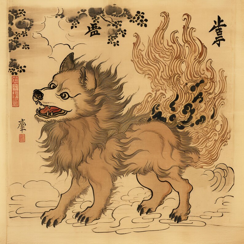 Arcanine and Growlithe Pokemon Wall Art Prints DOWNLOAD ONLY Ukiyoe ...