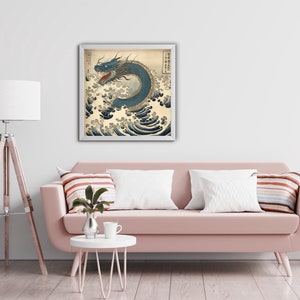 Ukiyo-e Gyarados Poster, Japanese-inspired Pokémon Art, Matte Finish ...