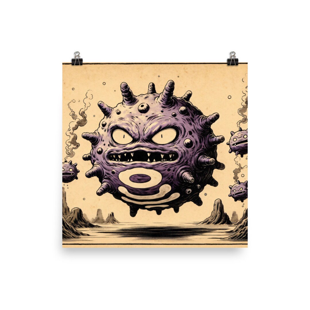 Koffing Pokemon Matte Poster - Vintage Ukiyo-e Woodblock Style ...