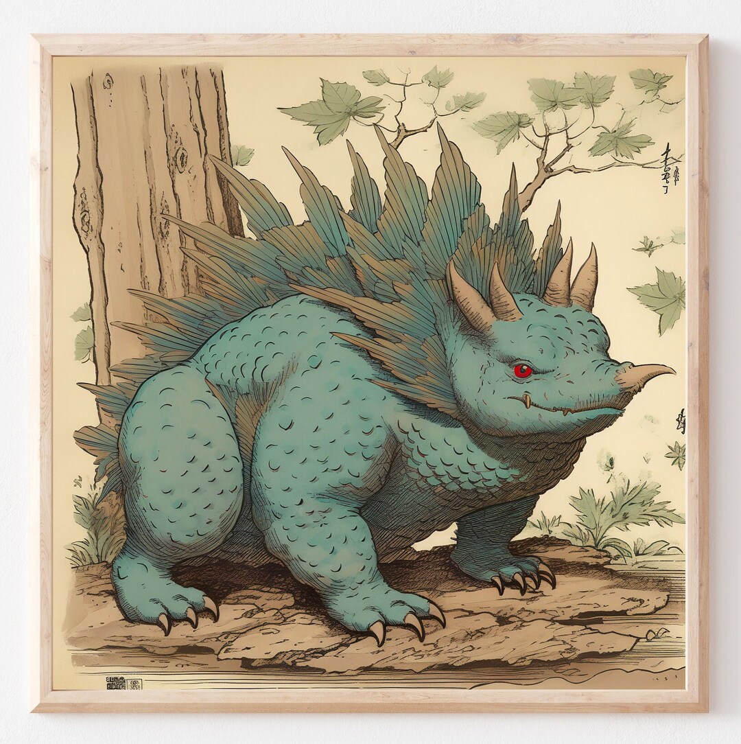 Nidoqueen Pokemon Wall Art - DOWNLOAD ONLY, Vintage Ukiyo-e Style ...
