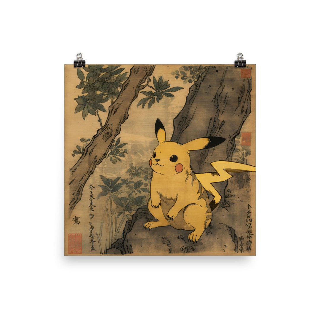 Ukiyo-e Pikachu Poster, Japanese-inspired Pokémon Art, Matte Finish ...