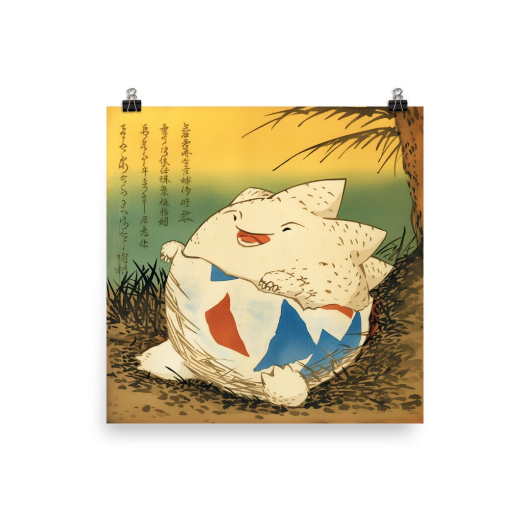 Togepi Ukiyo-e Poster, Pokémon-inspired Art, Matte Print Unique Gift ...