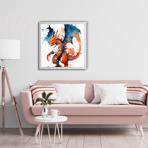Charizard Poster - Stunning Watercolor, Matte Finish Print, Iconic ...