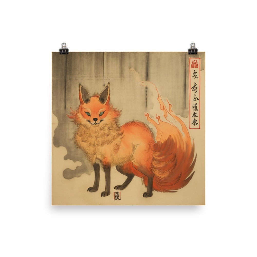 Ukiyo-e Vulpix Poster, Japanese-inspired Pokémon Art, Matte Finish ...