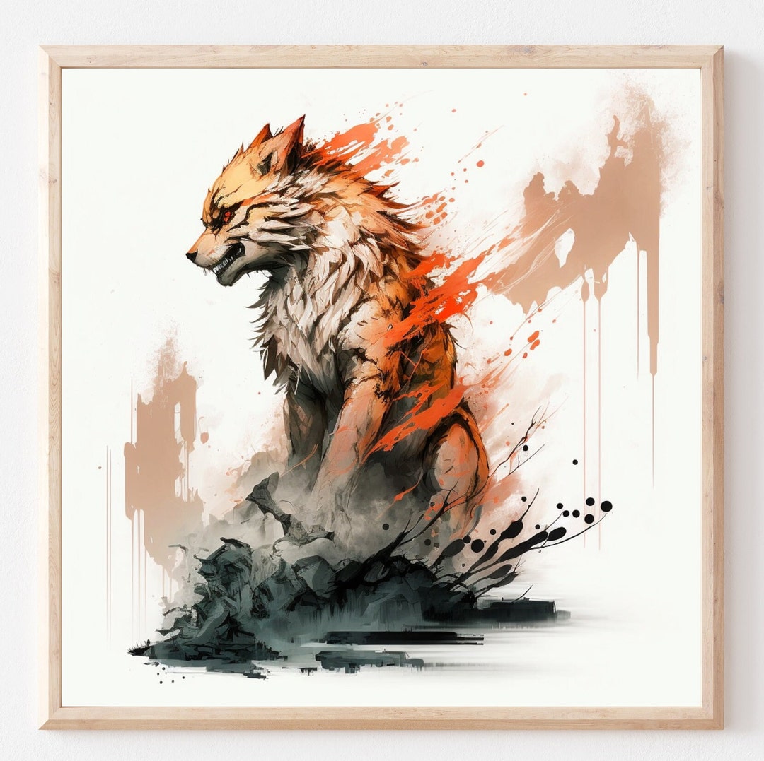 Arcanine Pokemon Wall Art or Poster, DOWNLOAD ONLY | Pokemon Inspired ...
