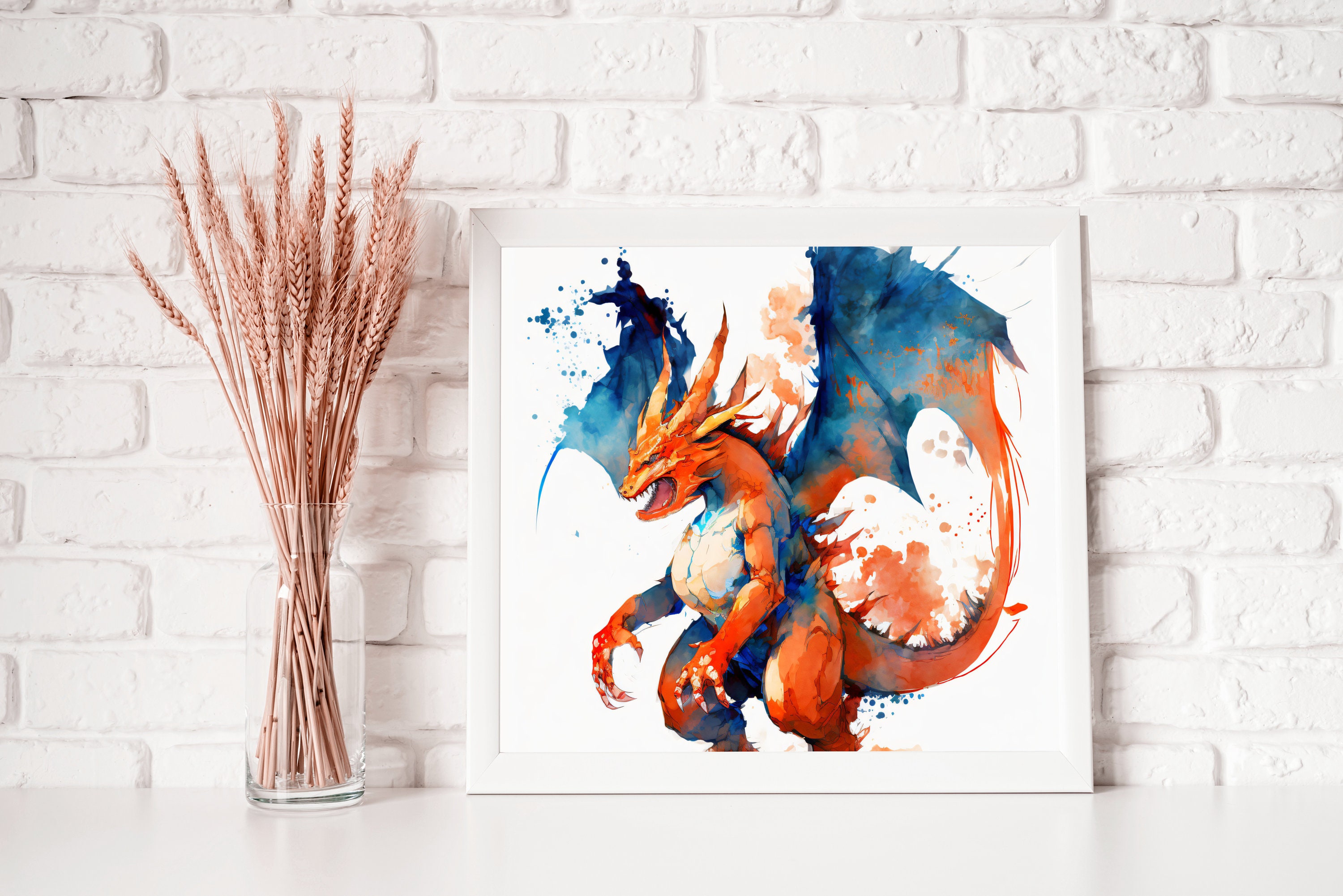 Charizard Poster Stunning Watercolor, Matte Finish Print, Iconic ...