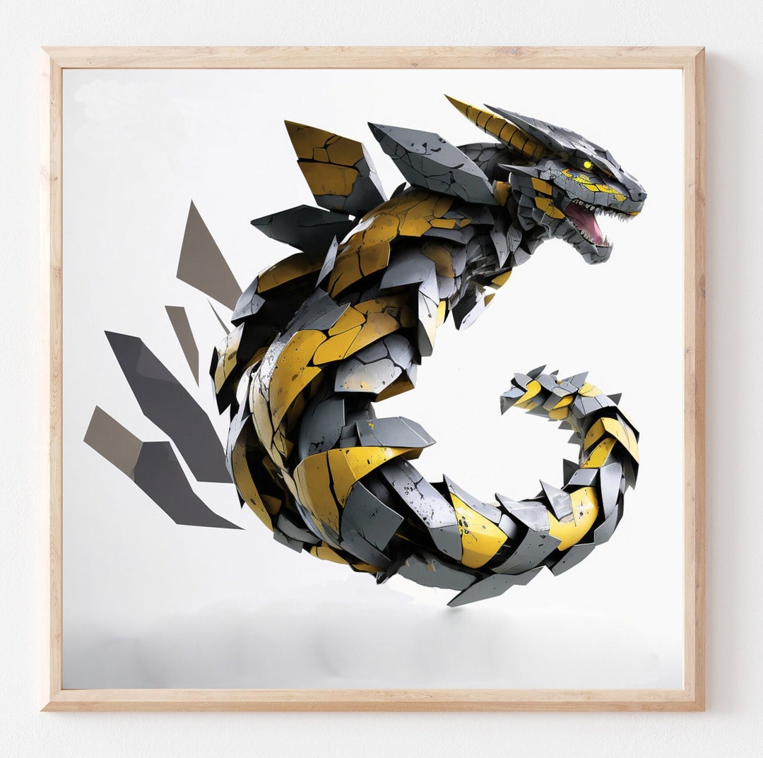 Steelix Pokemon Wall Art or Poster, DOWNLOAD ONLY | Pokemon Inspired ...