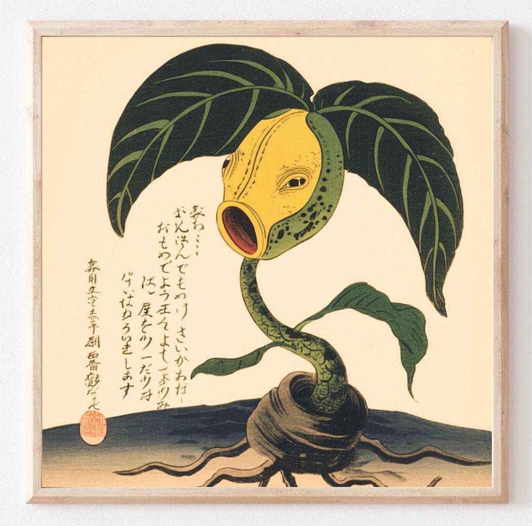 Bellsprout Pokemon Wall Art - DOWNLOAD, Vintage Ukiyo-e Style | Pokemon ...