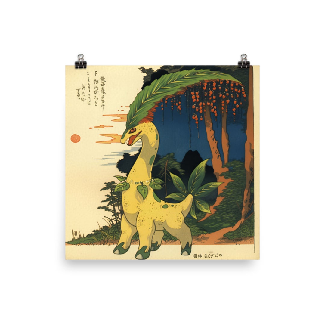 Bayleef Ukiyo-e Poster: Pokémon-inspired Matte Art Print - Etsy