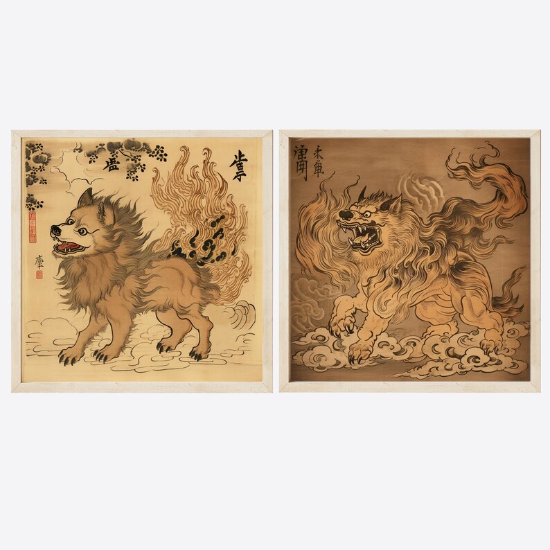 Arcanine and Growlithe Pokemon Wall Art Prints DOWNLOAD ONLY Ukiyoe ...