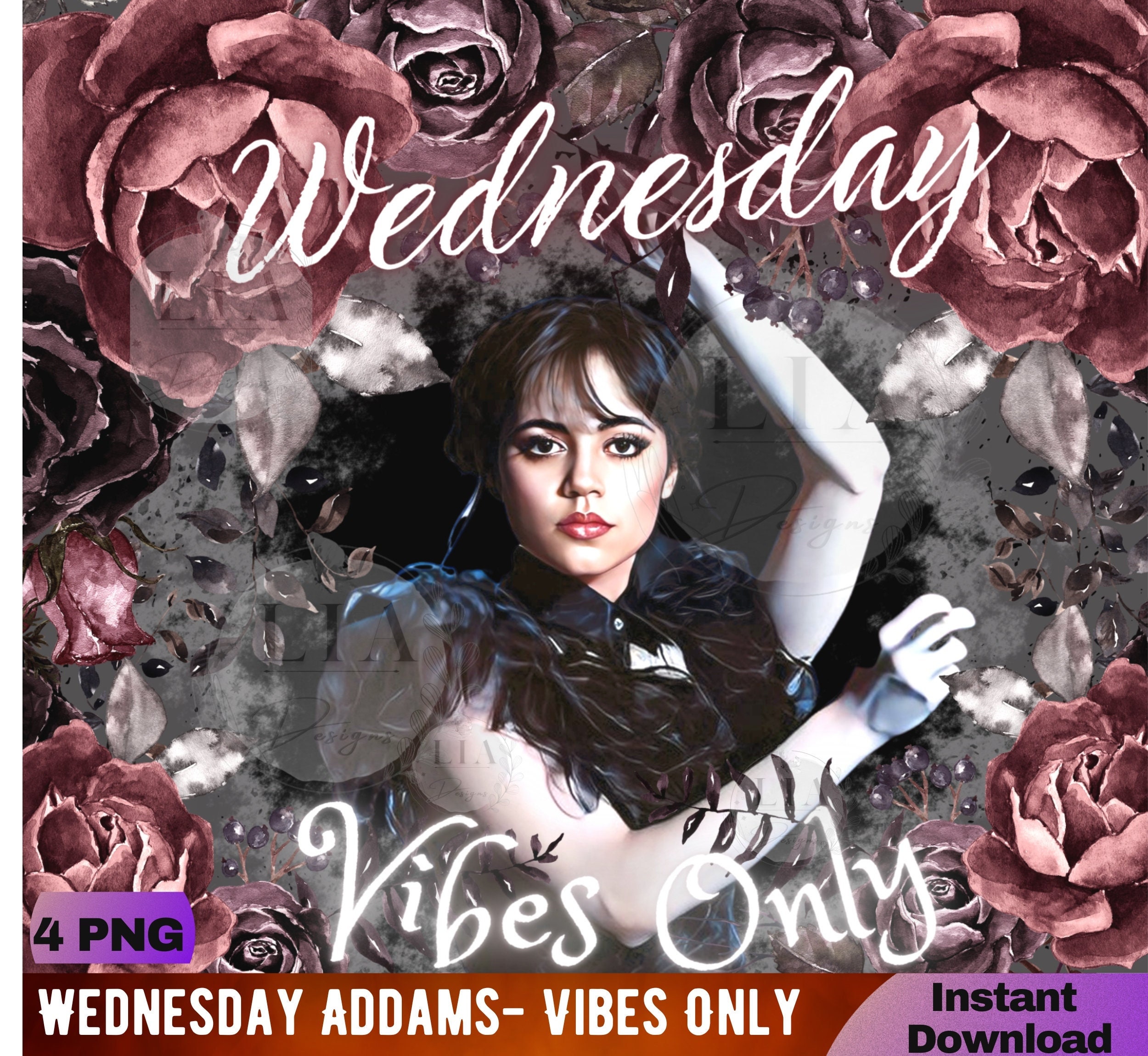 Wednesday Addams Vibes Only 4 PNG / Jenna Ortega/ Dancing - Etsy