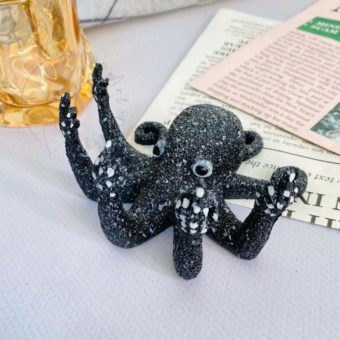 3 Style Middle Finger Octopus Garden Statue Luminous Octopus - Etsy