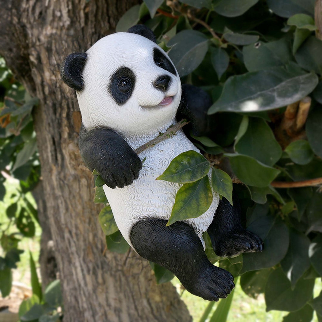 Swinging Panda Garden Statue Cute Panda Sculpture for Tree - Etsy