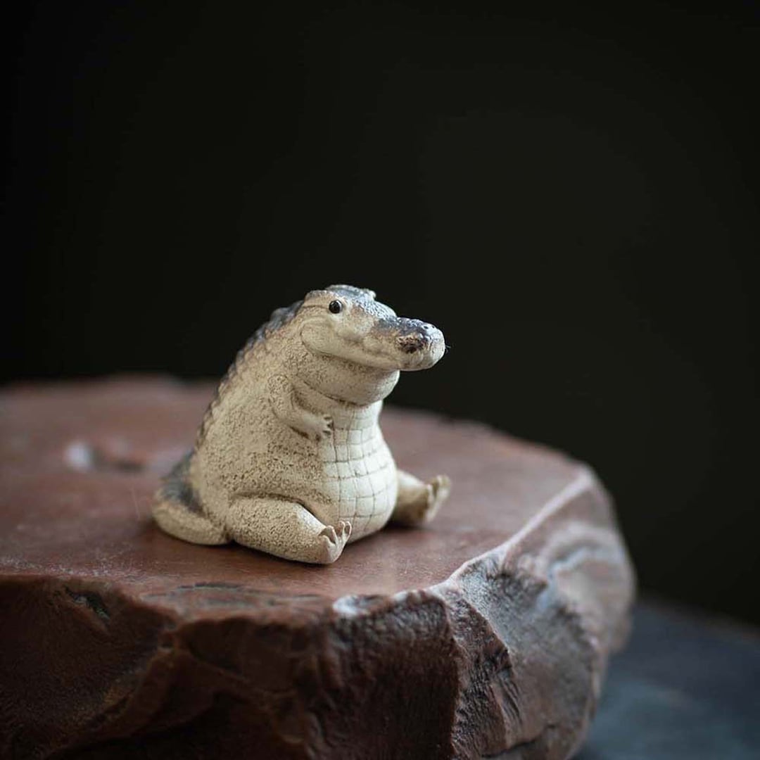 Cute Fat Crocodile Statue Purple Sand Crocodile Sculpture - Etsy UK