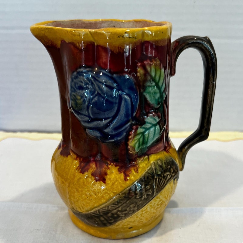 Antique Red Rose Pottery - Etsy