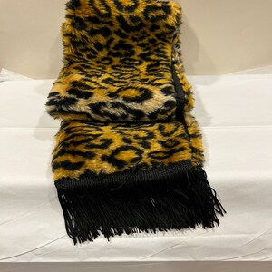 Faux Fur Scarf Cheetah Tiger Leopard Animal Print Stylish Black Fringe ...