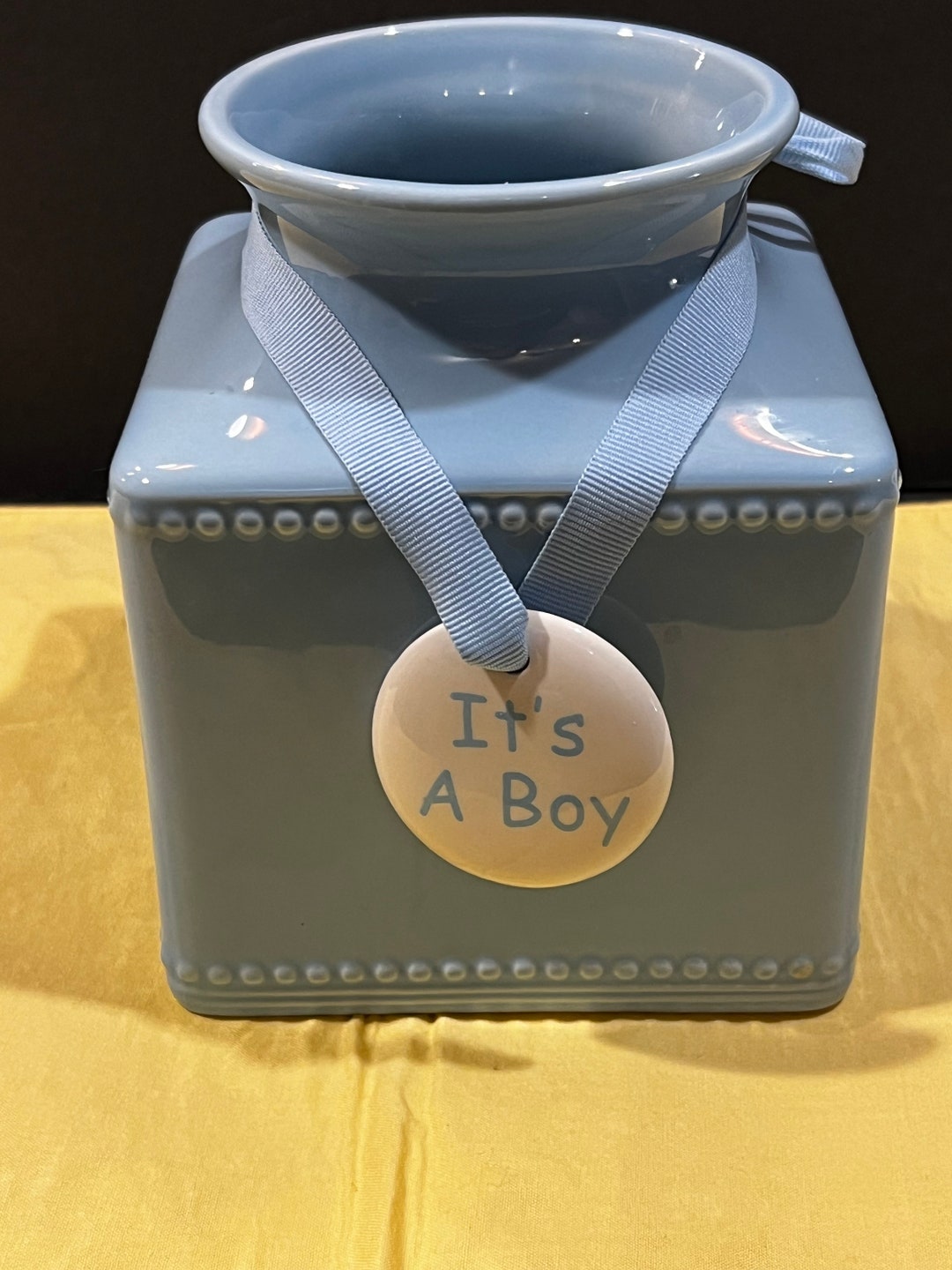 Vintage Its A Boy Planter Vase Baby Blue Ceramic Nursery Decor Baby ...