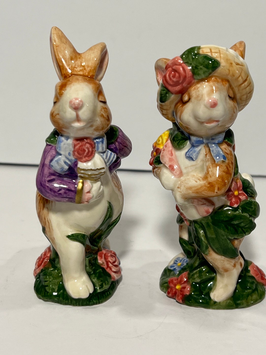 Vintage Fitz & Floyd Sri Lanka Dapper Rabbits Salt and Pepper 1994 ...