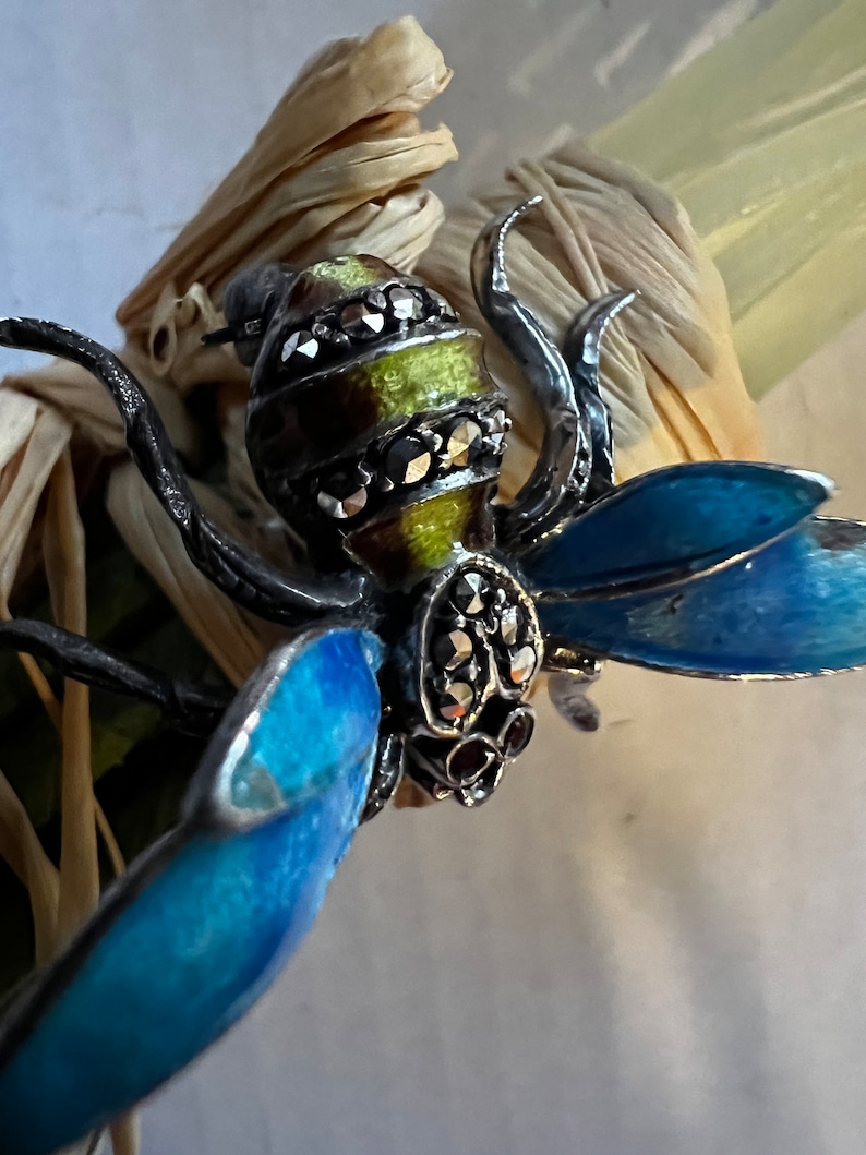 Vintage Sterling Silver Blue Bee Brooch | Alice Caviness Germany ...