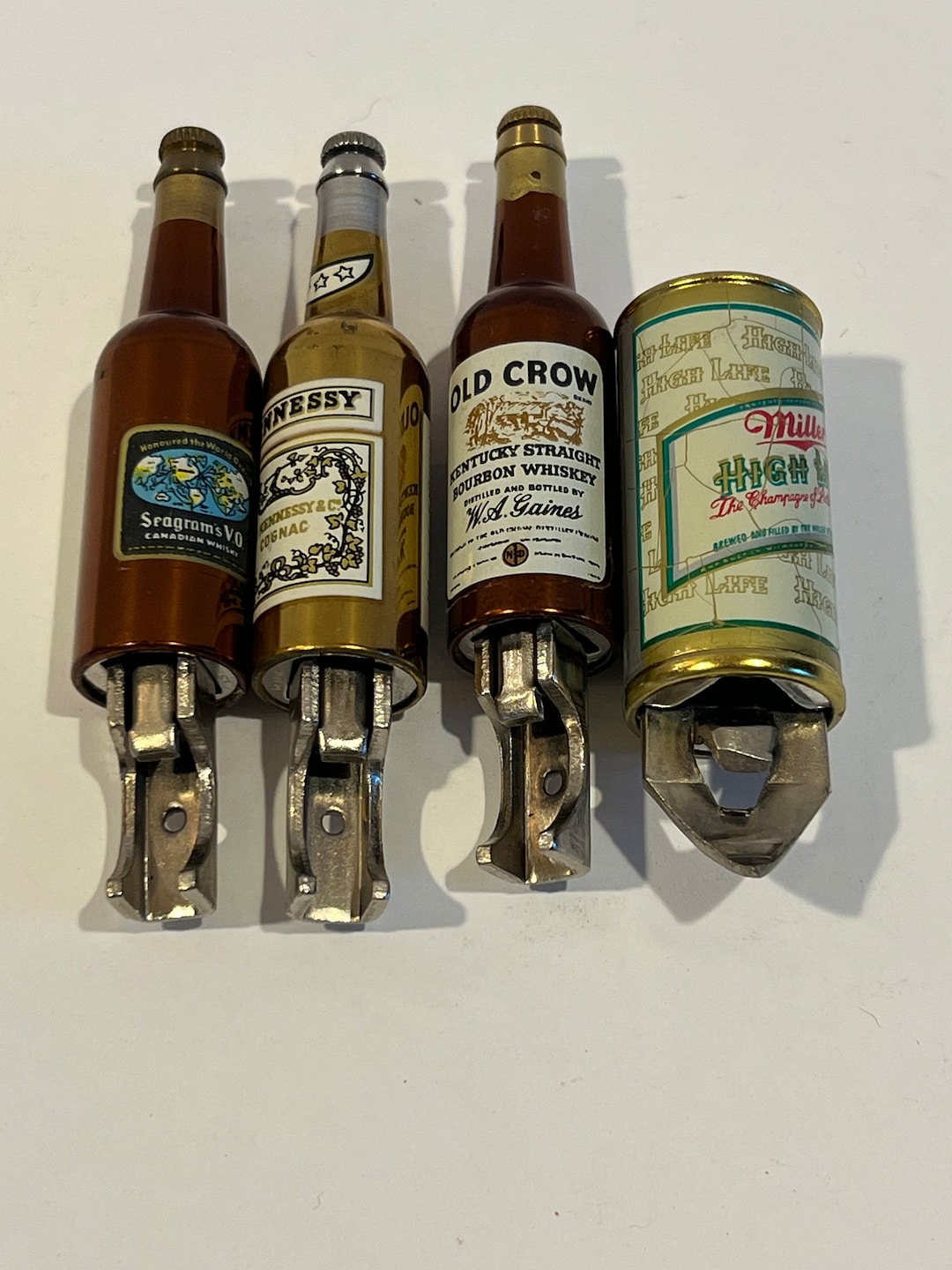 Vintage Bottle Shaped Bottle Openers Seagram’s V.O. Whiskey, Miller ...