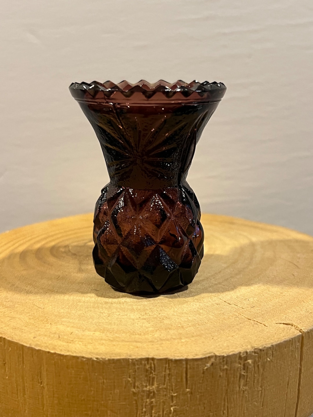 Vintage Amethyst Glass Toothpick Holder Purple Glass Trinket Box Unique ...