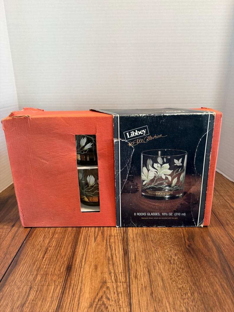 Vasos Libbey Elite Collection Rocks - Juego de 8 - Diseño floral blanco ...