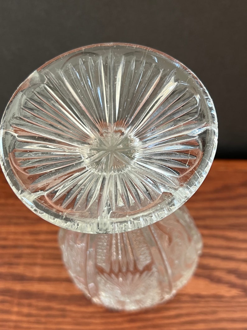 Vintage Cut Crystal Vase Bryce Higbee Eapg Thistle Design - Etsy