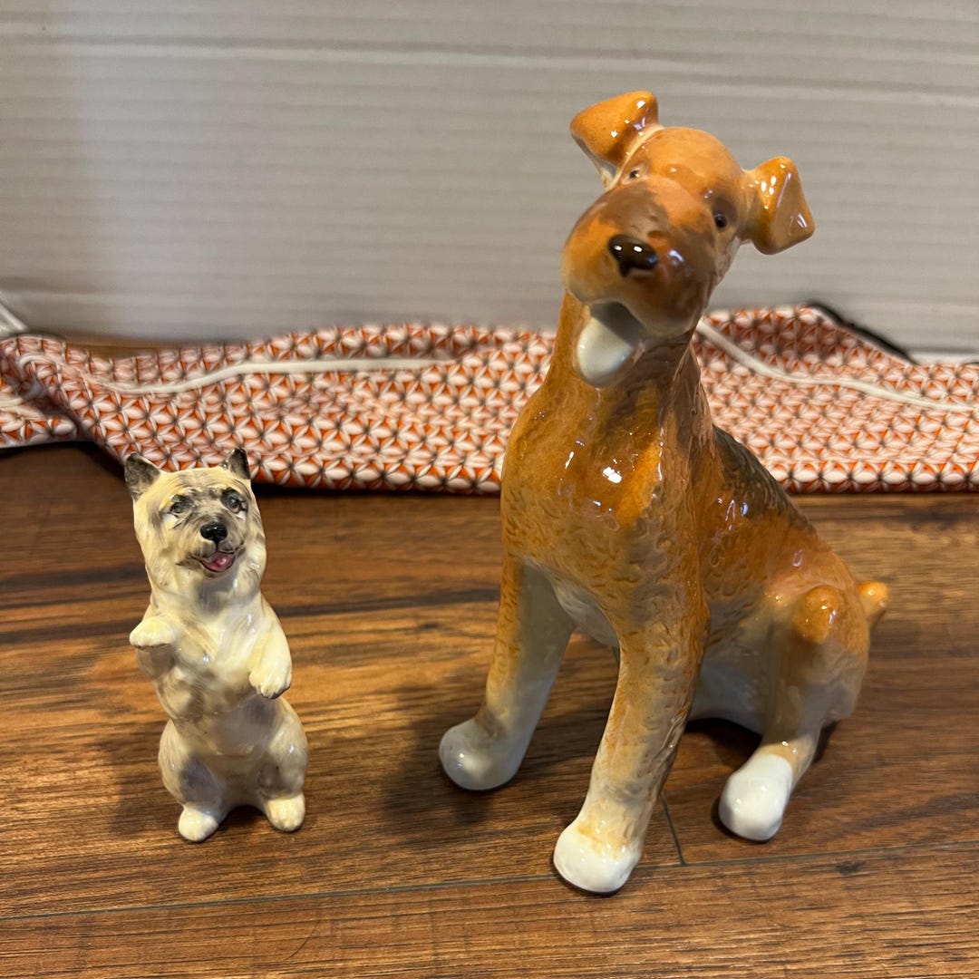 Vintage 1950s USSR Lomonosov LFZ Airedale Terrier Dog Figurine Royal ...