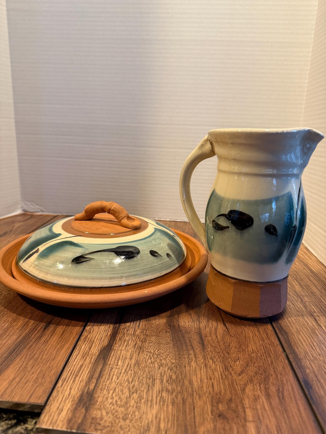 Handmade Redware Tortilla Dip Set – Glazed Ceramic Pottery Pitcher - Etsy