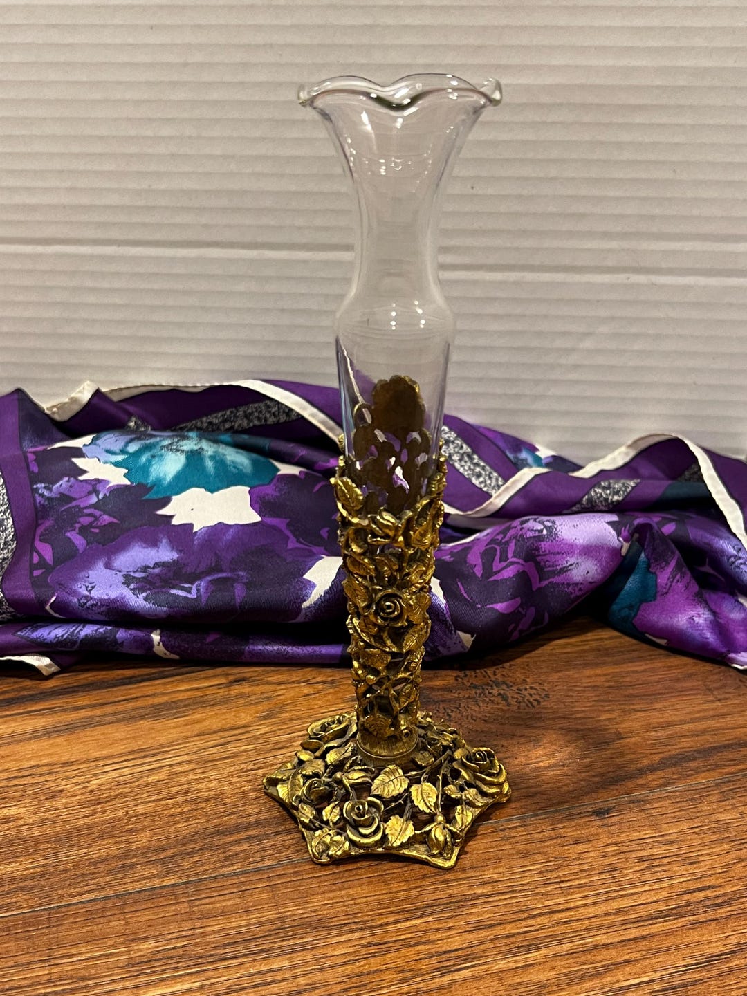 Vintage Matson Filigree Ormolu Sunflower Vanity Vase | 1960s Hollywood ...