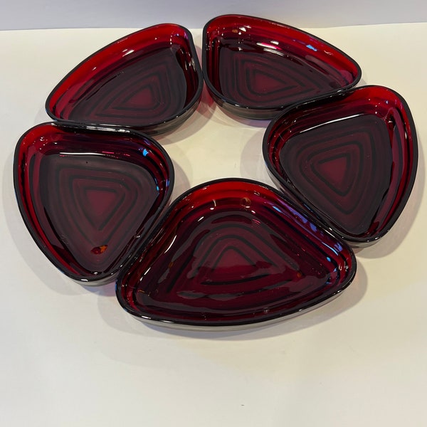 Ruby Glass Platter - Etsy