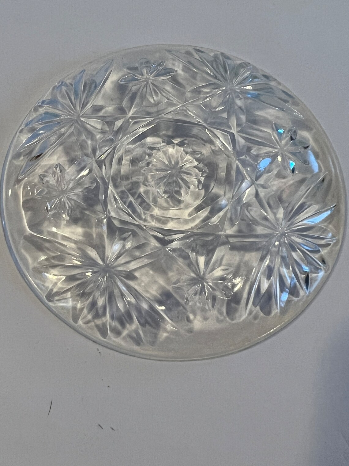 Vintage Anchor Hocking Clear Crystal Snack Dish Star Flower Small ...